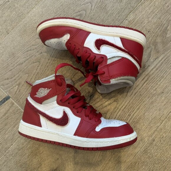 Nike | Shoes | Jordan Retro High Nike Red White Sneakers | Poshmark